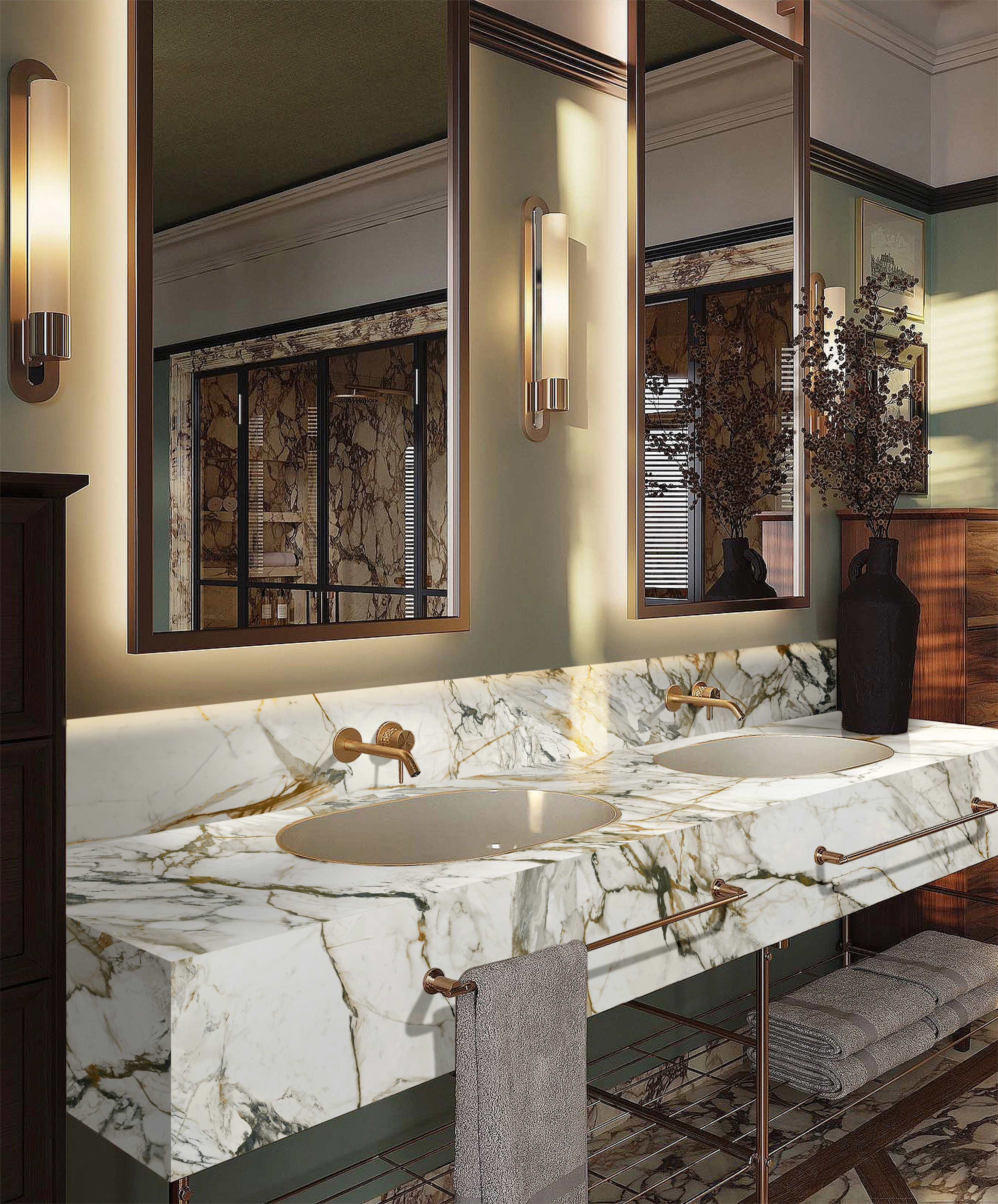 Emperor Gold Porcelain Slab – Grandeur Collection | Gen Stone Australia